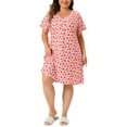 Agnes Orinda Women's Plus Size Polka Dots Button Lace V Neck Sleepwear ...