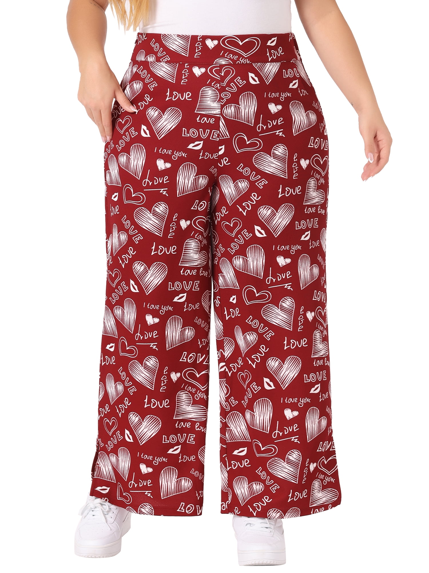 Agnes Orinda Women's Plus Size Elastic Waist Wide Leg Palazzo Oversize ...