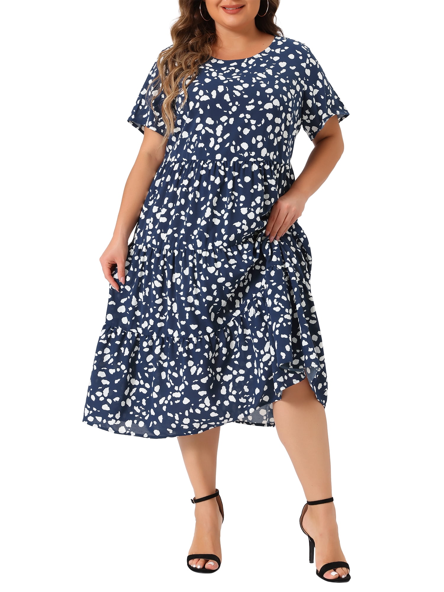Customer reviews for Agnes Orinda Women's Plus Size Tiered Polka Dots ...