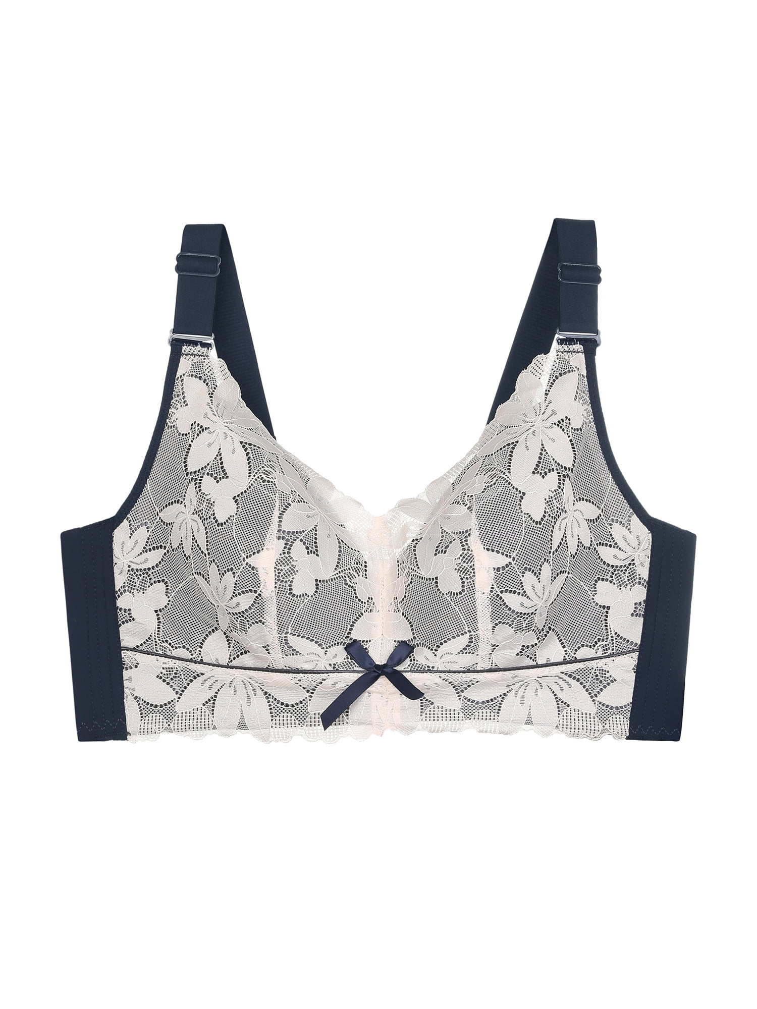 Agnes Orinda Women's Plus Size Push Up Full Figure Back Close Wirefree ...