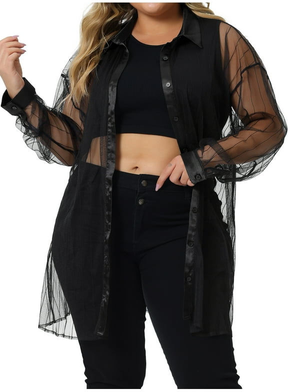 Plus Size Sheer Tops