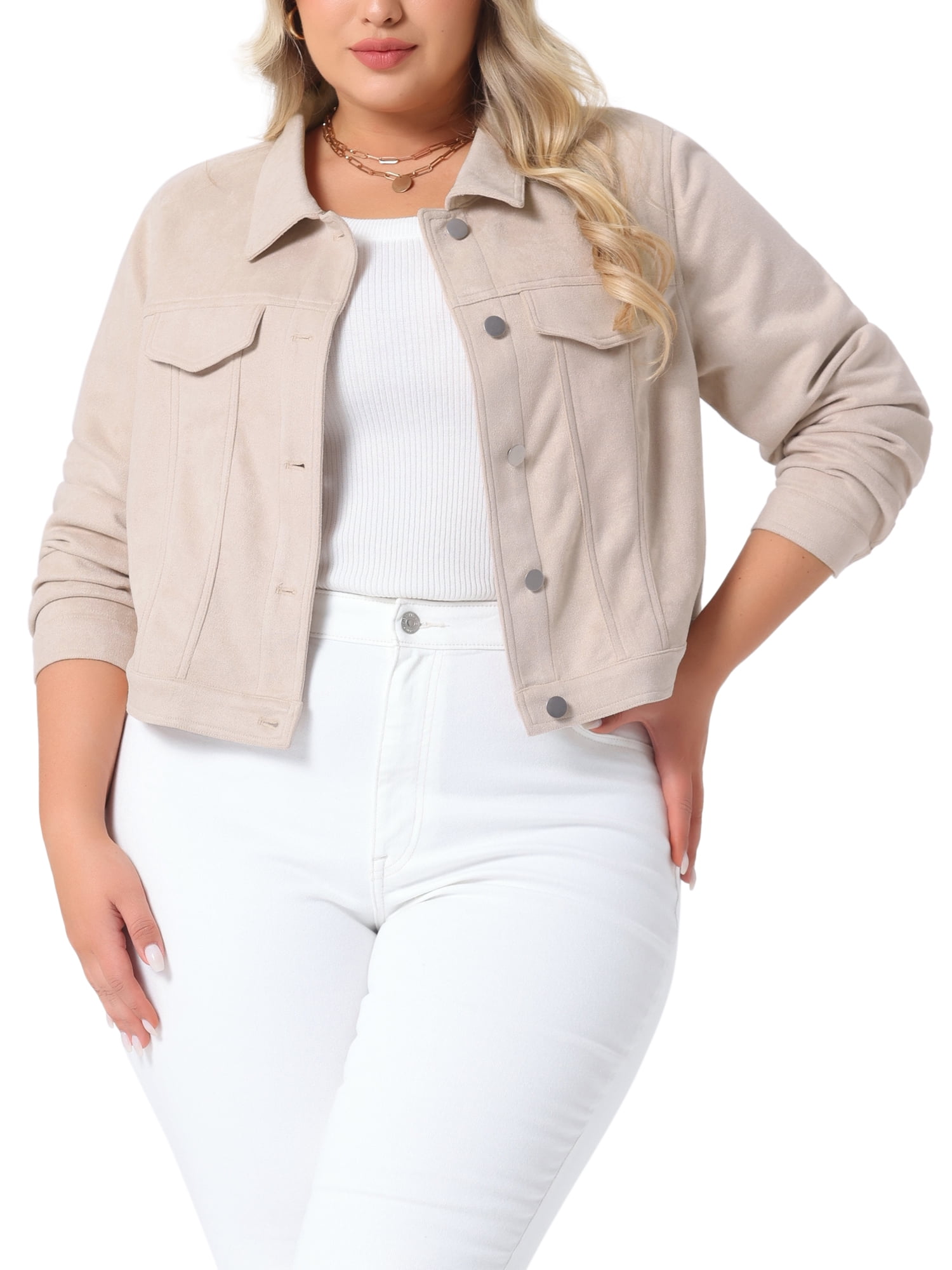 Agnes Orinda Women's Plus Size Vintage Jacket Moto Biker Classic Jacket ...