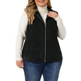 Agnes Orinda Women's Plus Size Sleeveless Zipper Side Pocket Casual ...