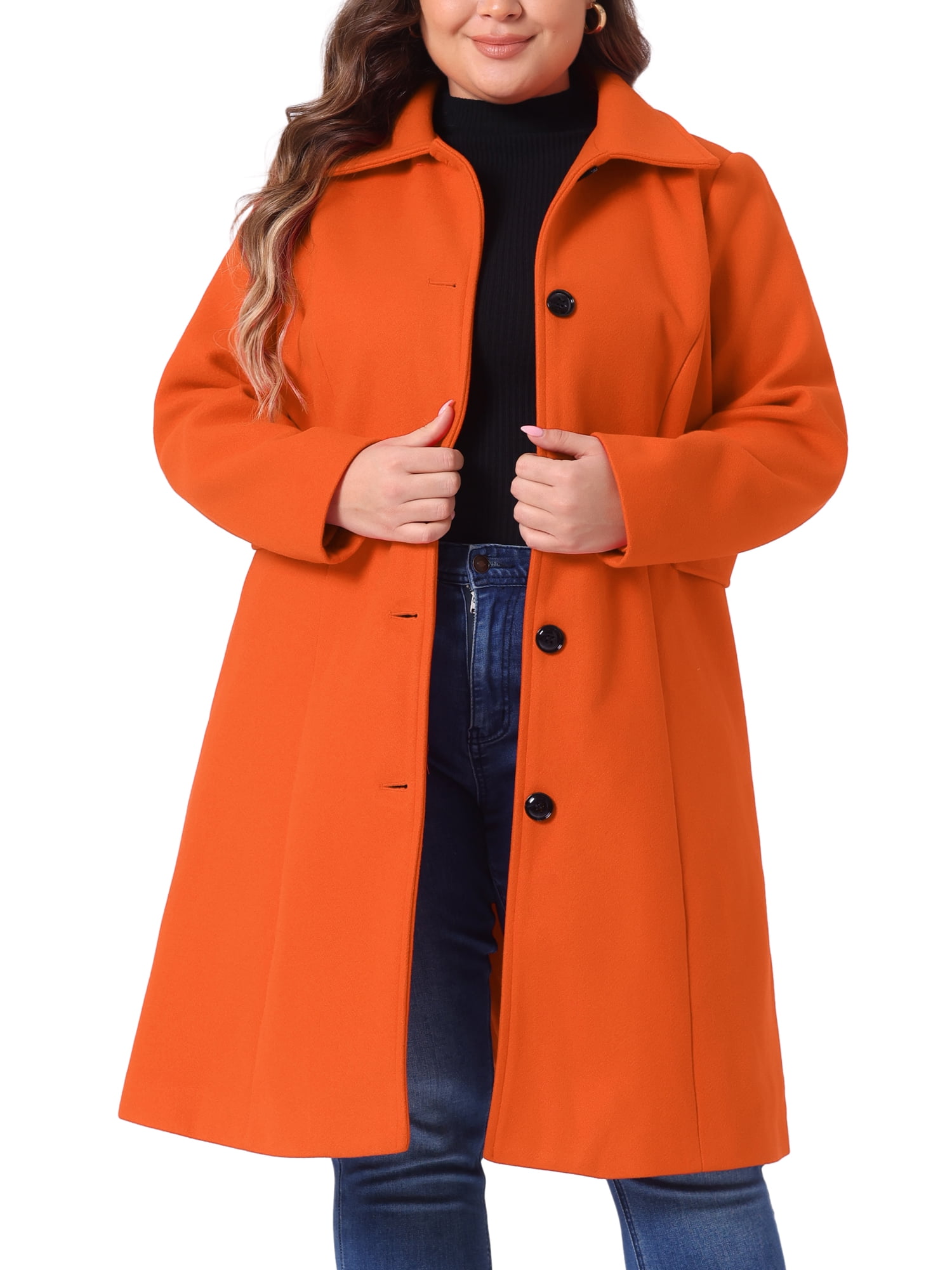 Agnes Orinda Women's Plus Size Winter Coats Single Breasted Jackets ...
