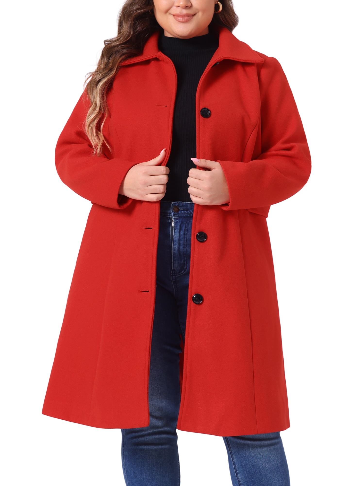 Agnes Orinda Women's Plus Size Winter Coats Single Breasted Jackets ...