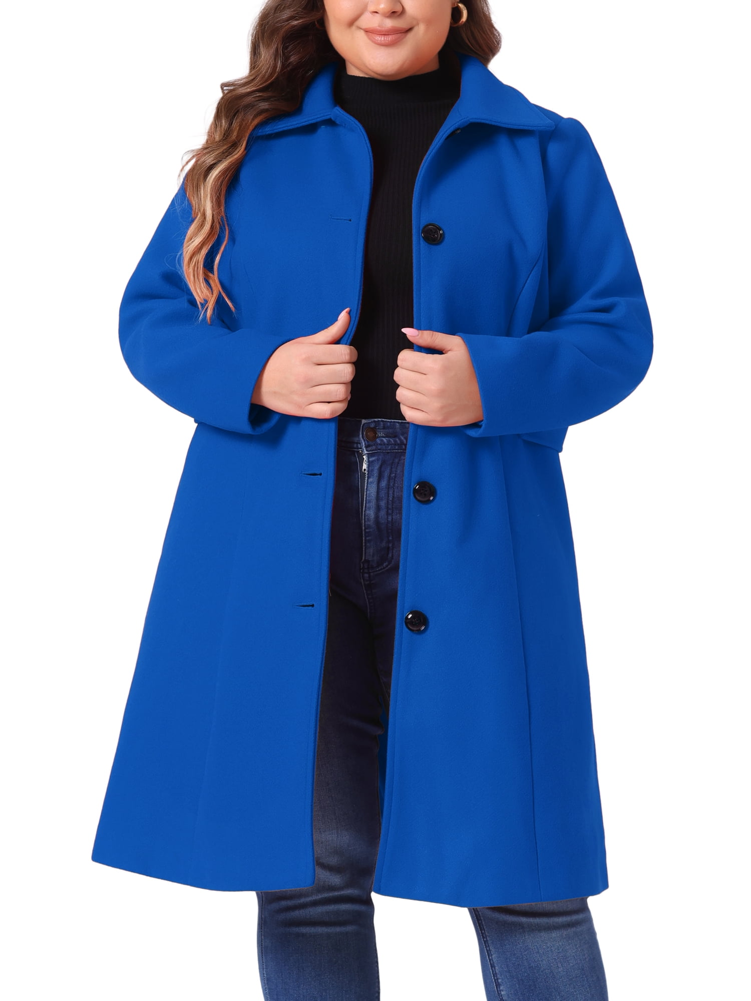 Agnes Orinda Women's Plus Size Winter Coats Single Breasted Jackets ...