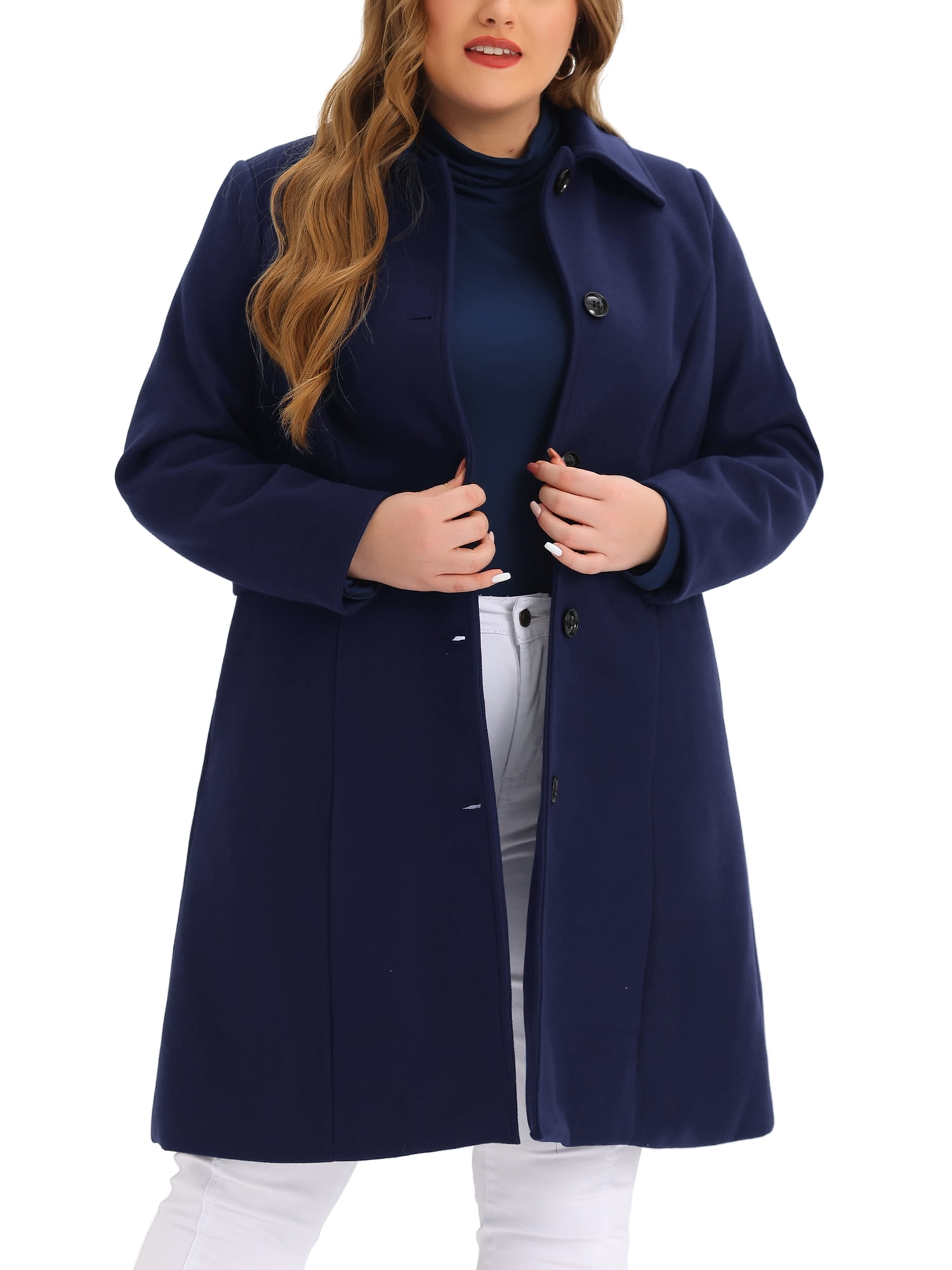 Agnes Orinda Women's Plus Size Winter Coats Single Breasted Jackets ...