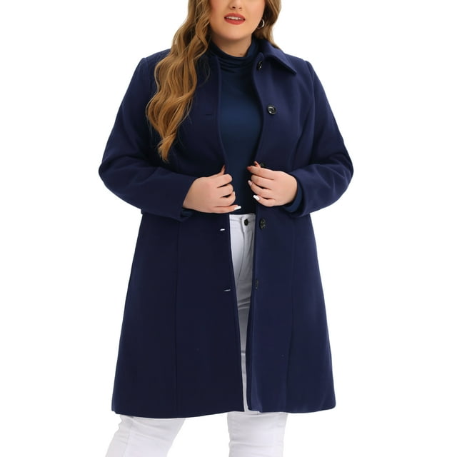 Agnes Orinda Women's Plus Size Winter Coats Single Breasted Jackets ...