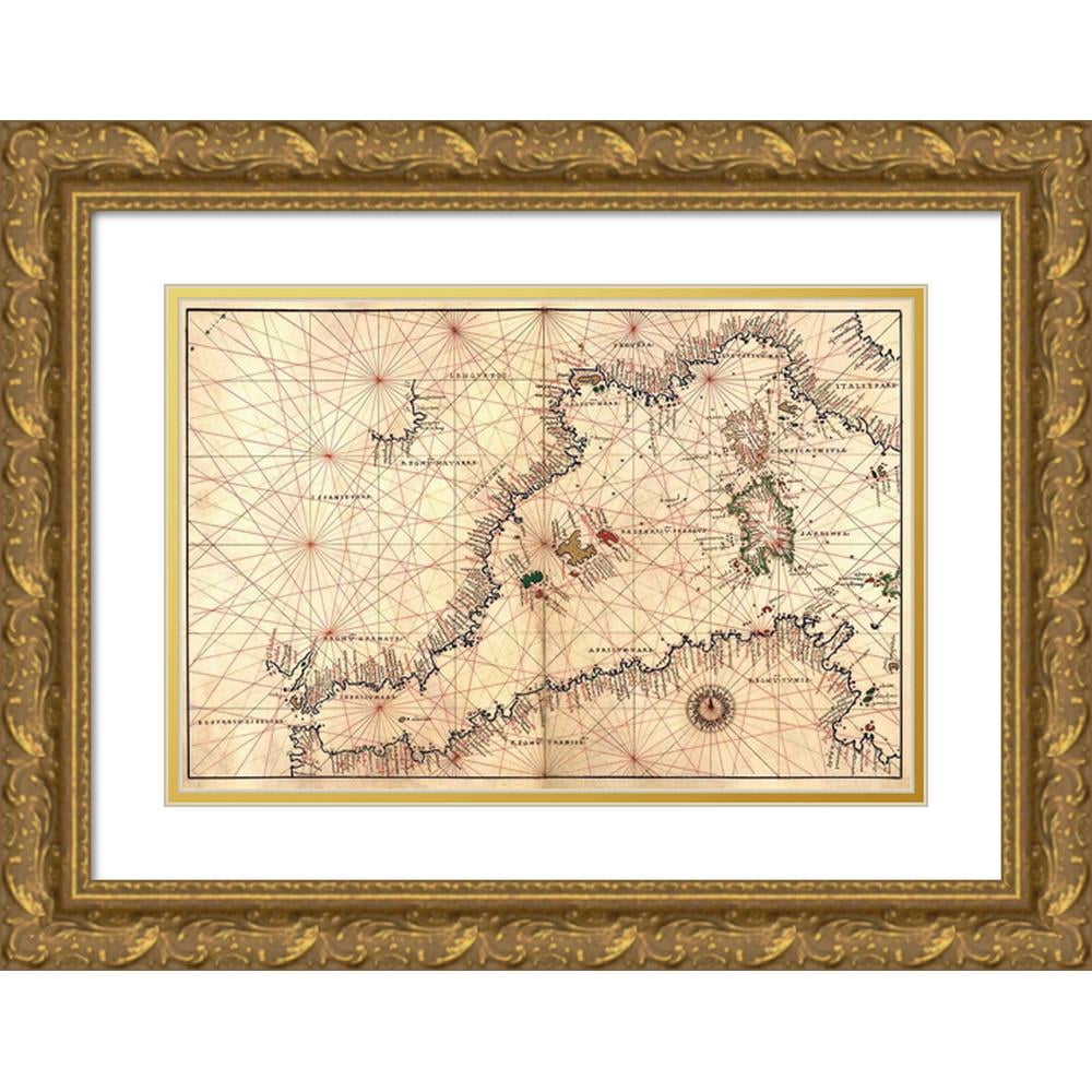 Agnese, Battista 18x13 Gold Ornate Wood Framed with Double Matting ...