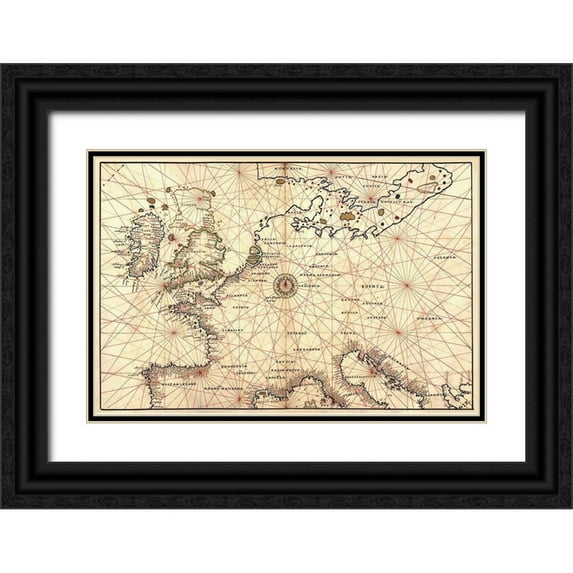 Agnese, Battista 32x23 Black Ornate Wood Framed with Double Matting ...