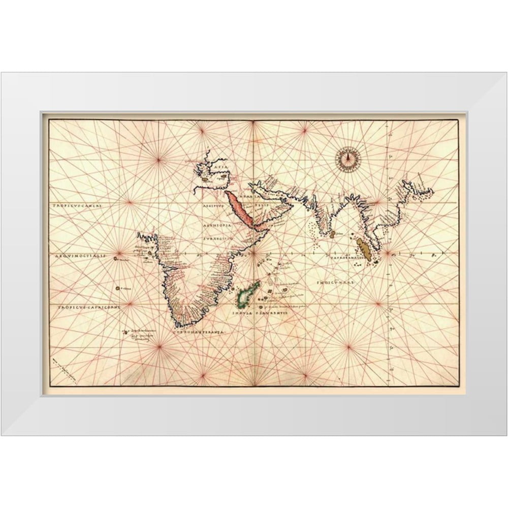 Agnese, Battista 32x23 White Modern Wood Framed Museum Art Print Titled ...