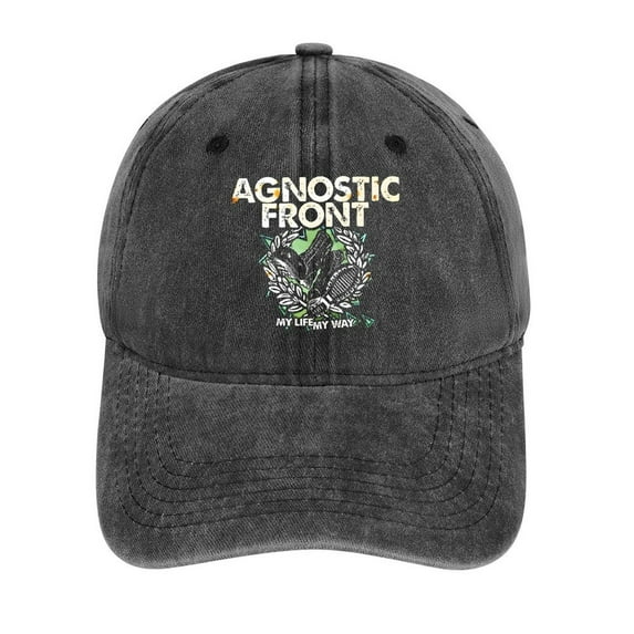 Agnostic Front Charcoal Hat Adjustable Unisex Denim Baseball Cap For ...