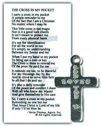 Agora Cross in My Pocket Set with God Loves You Cross with Hole and ...
