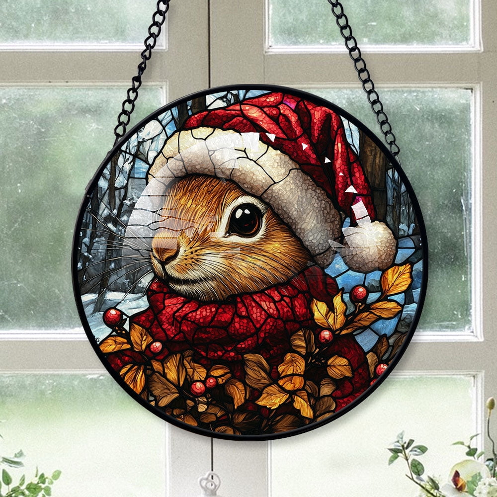 Agouti Ornament Christmas 2025, Agouti Stained Glass Hanging Window ...