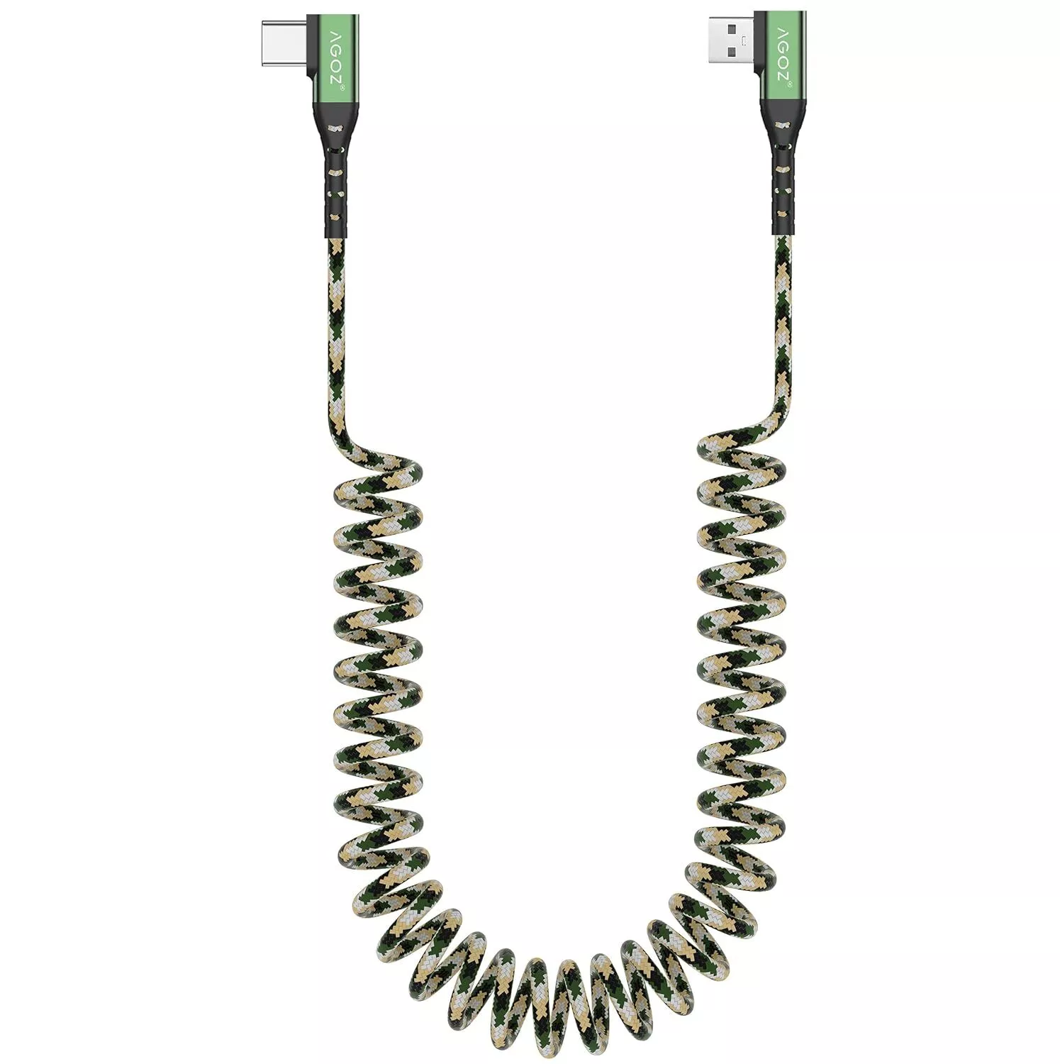 Agoz Camo L Shape Coiled USB-C Cable 90° Type C Right Angle FAST ...