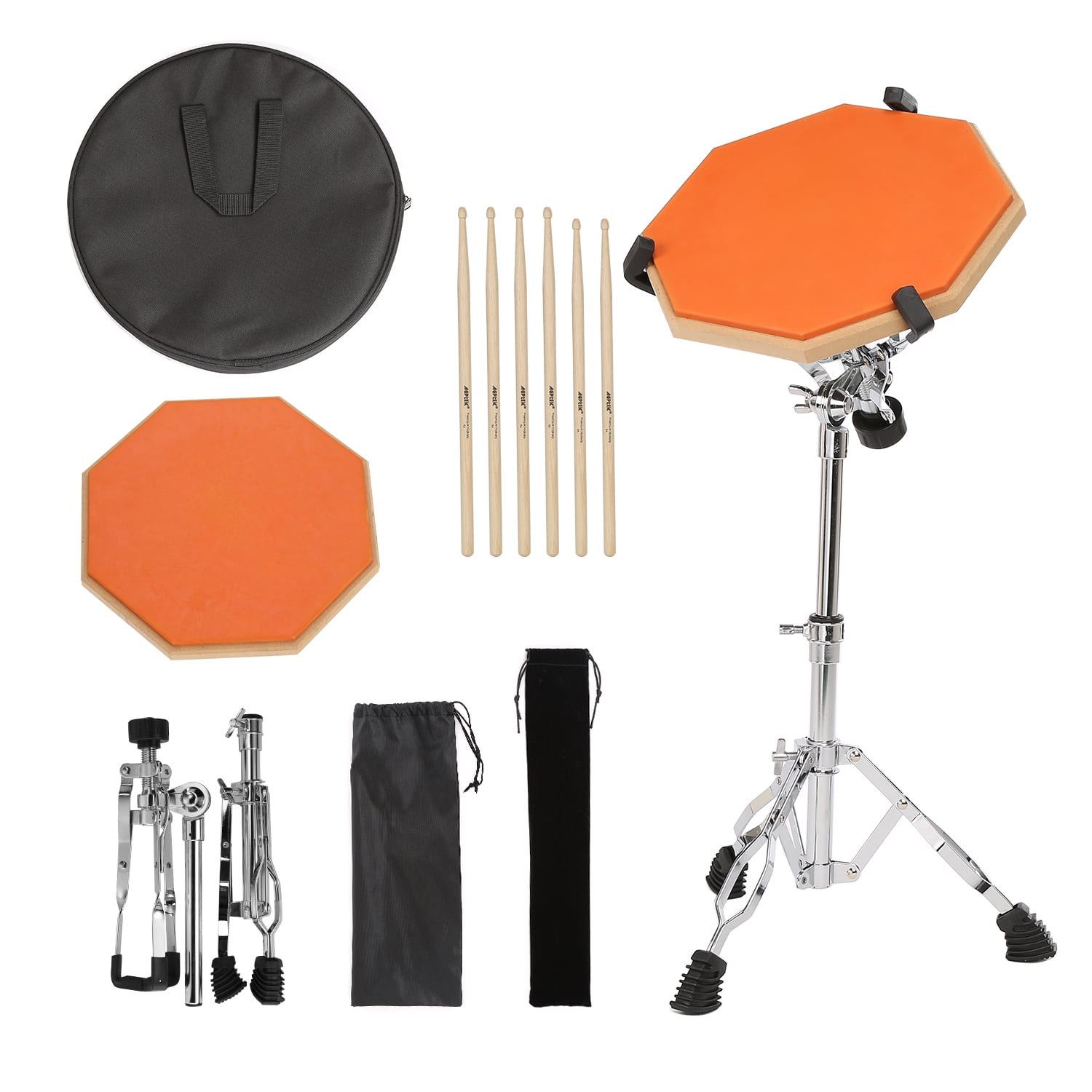 Agptek Drum Practice Pads Adjustable Snare Drum Stand for Beginners and ...