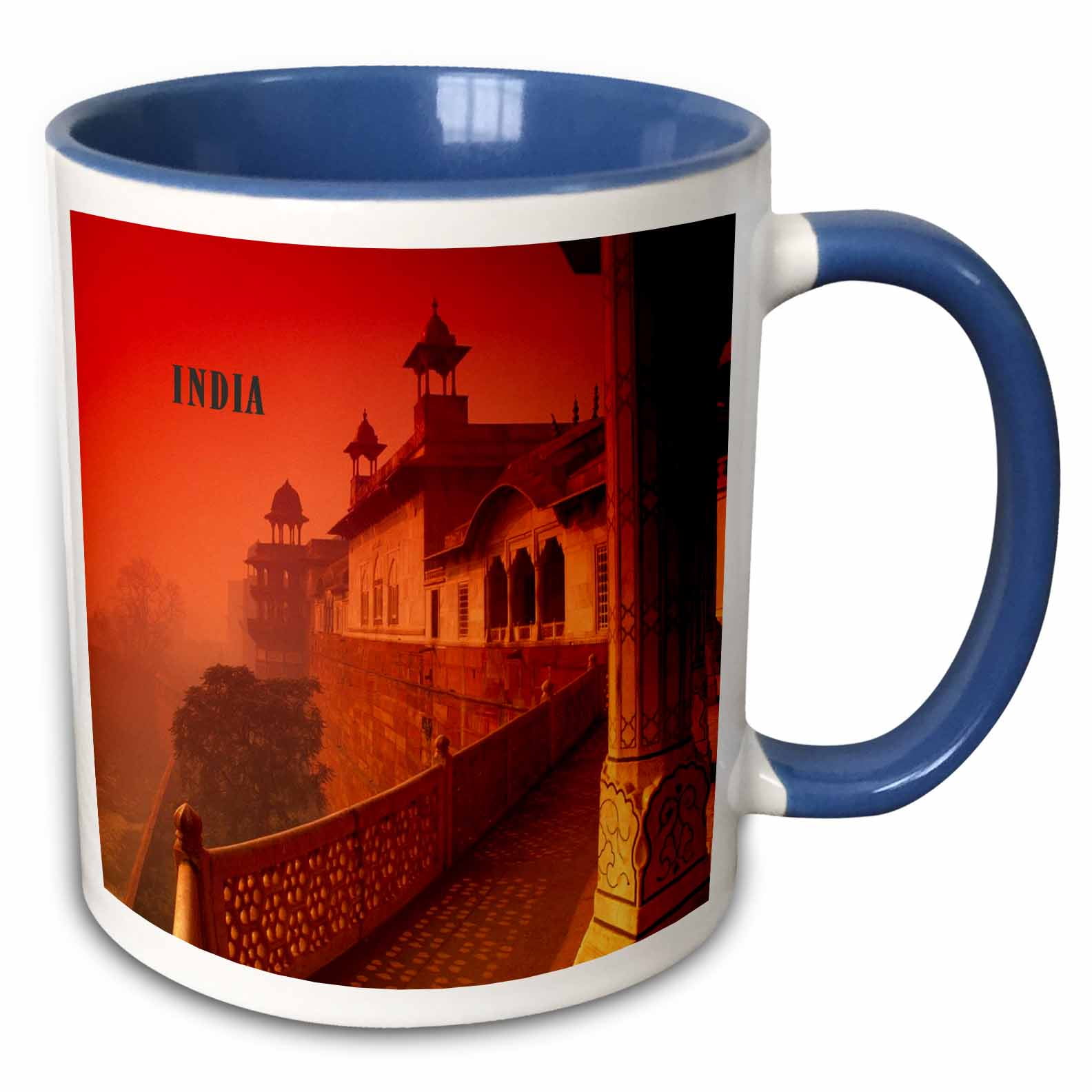 3drose, Agra Fort India, 11oz Two-tone Blue Mug - Walmart.com