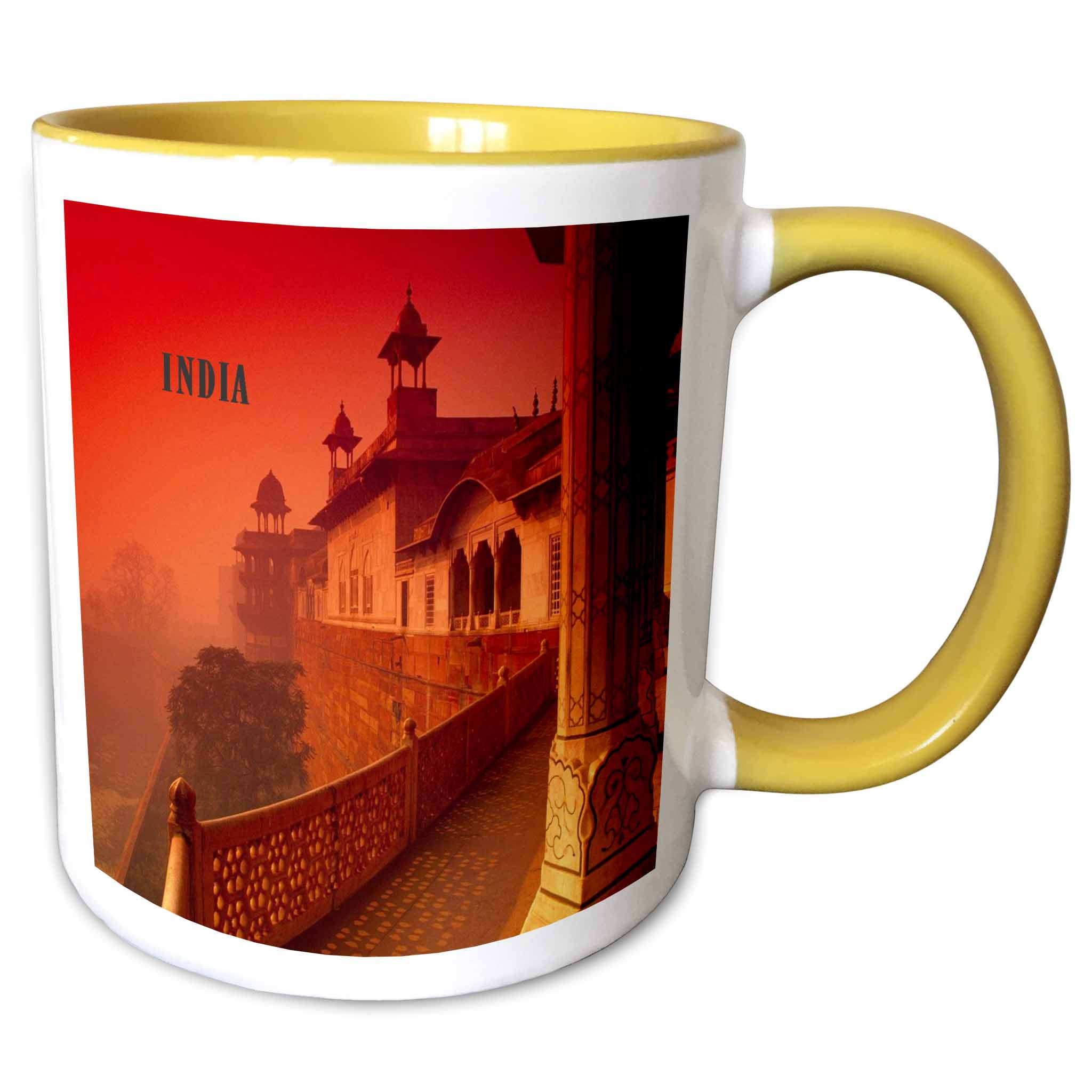 3drose, Agra Fort India, 15oz Two-tone Yellow Mug - Walmart.com