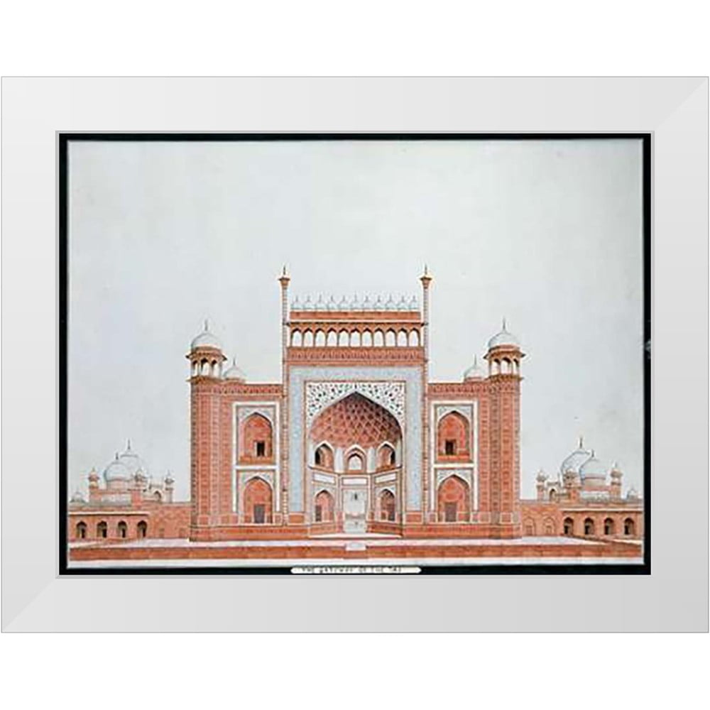 Agra School 18x14 White Modern Wood Framed Museum Art Print Titled ...