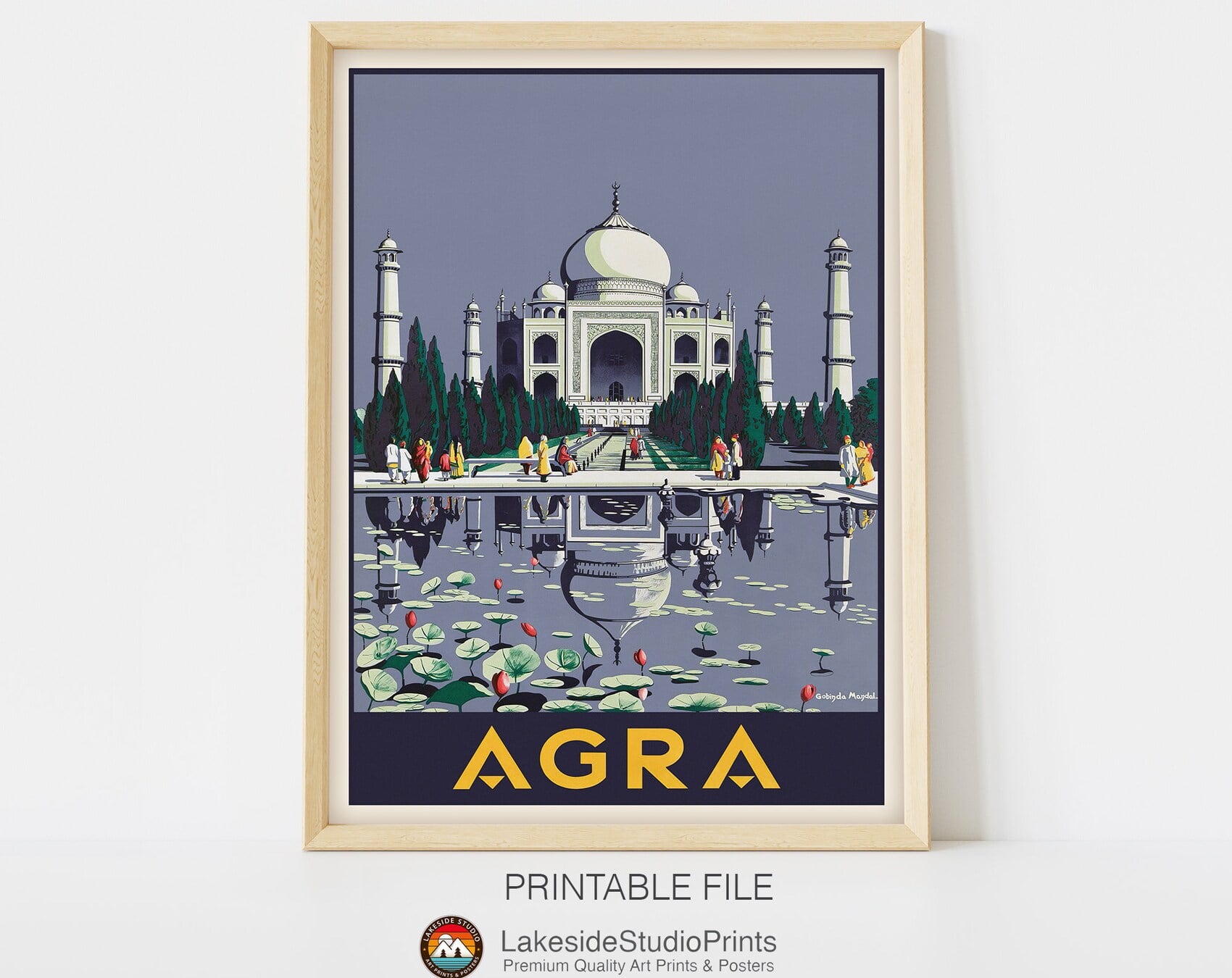 Agra Taj Mahal Wales Retro Travel Poster Vintage Travel Poster, 12x18 ...