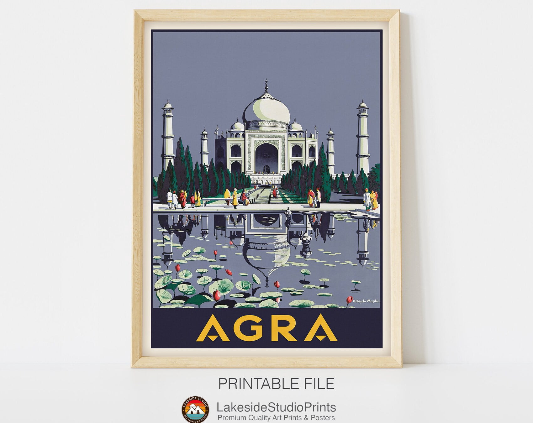 Agra Taj Mahal Wales Retro Travel Poster Vintage Travel Poster, 24x36 ...