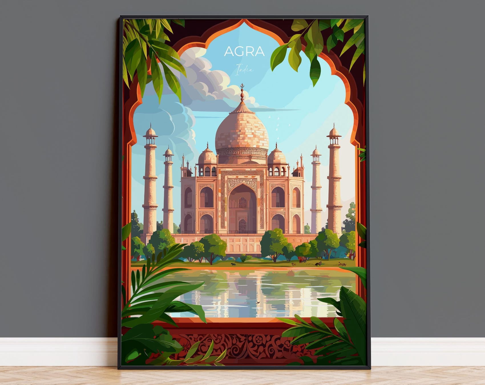 Agra Travel Poster Travel Print Of Agra Taj Mahal Art Lovers Gift Uttar ...