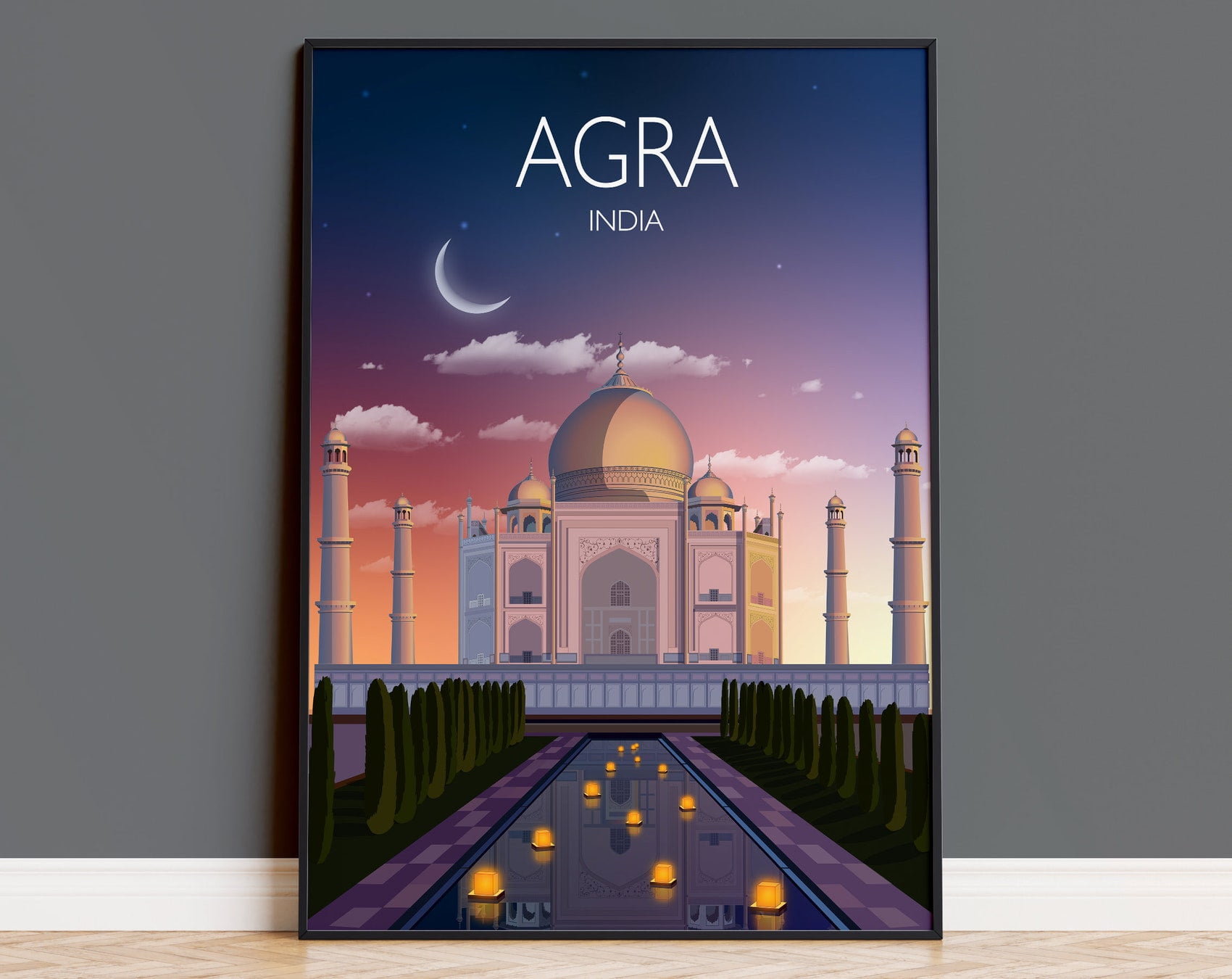 Agra Travel Print, Agra Poster, Taj Mahal, India, Taj Mahal Travel ...