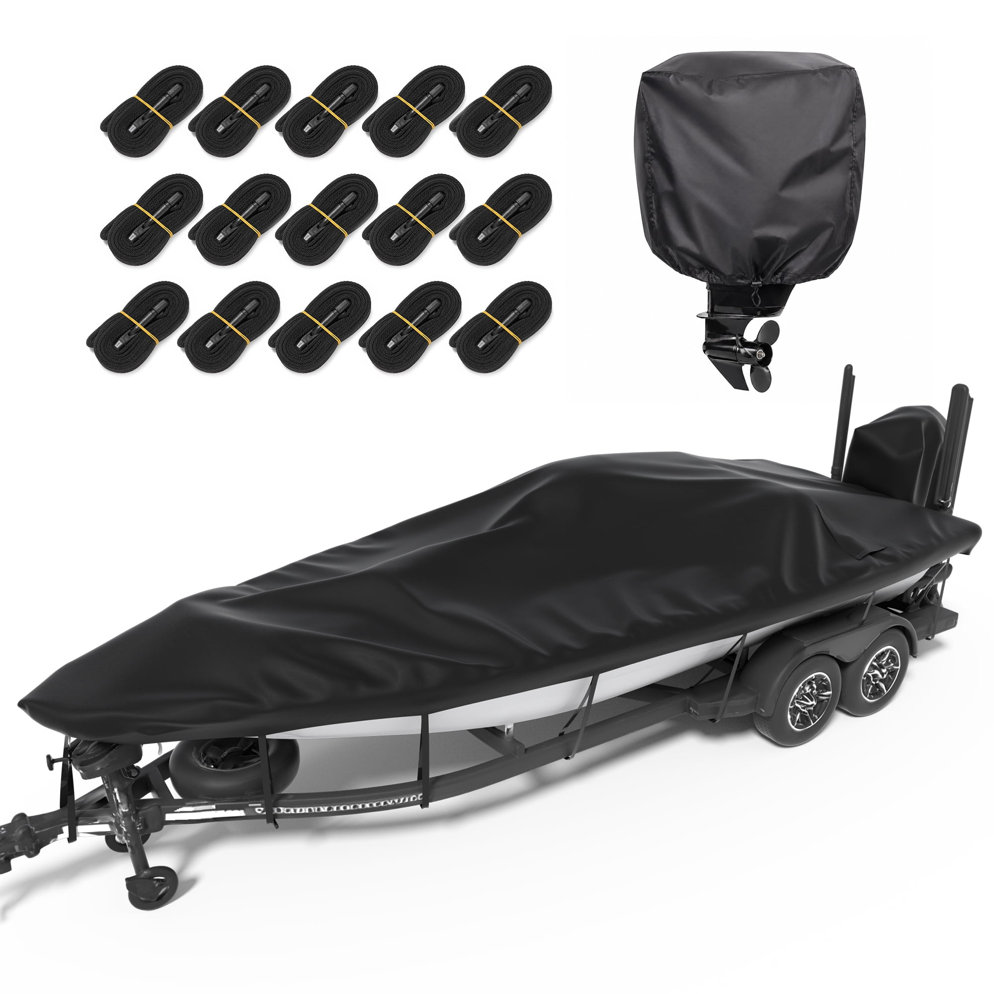 Agricasst 1200D Trailerable Boat Cover, 18-20FT Heavy Duty Waterproof ...