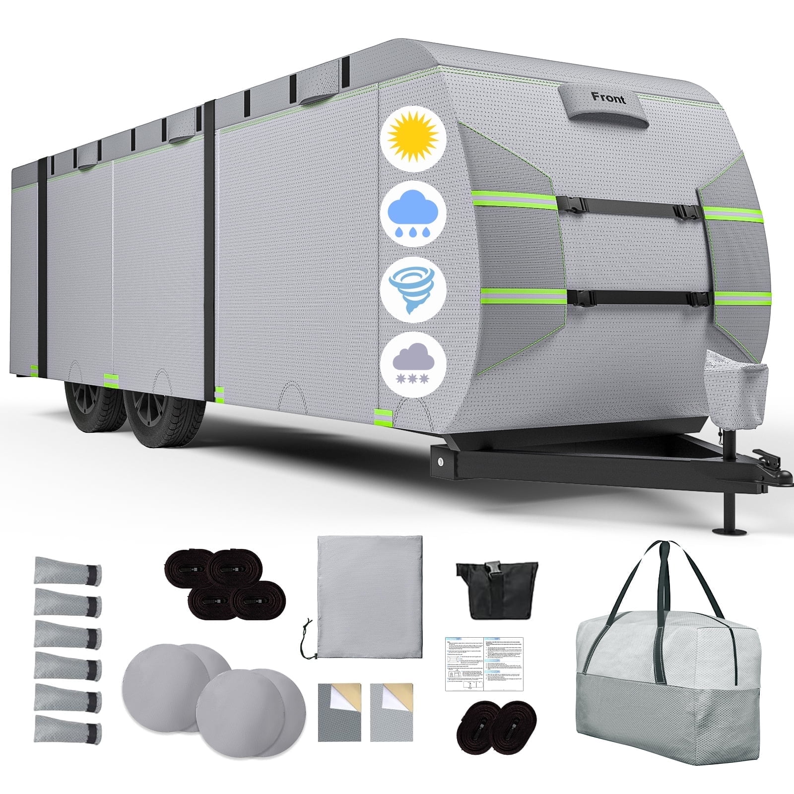 Agricasst Travel Trailer RV Cover, Upgraded 7 Layers Waterproof 24-27FT ...