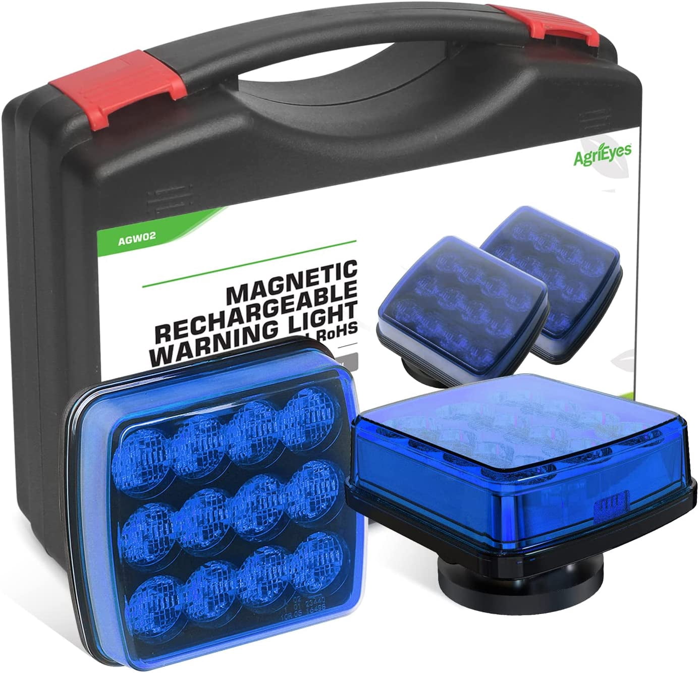 Agrieyes Blue Rechargeable Flashing Lights, Magnetic Strobe Light for ...
