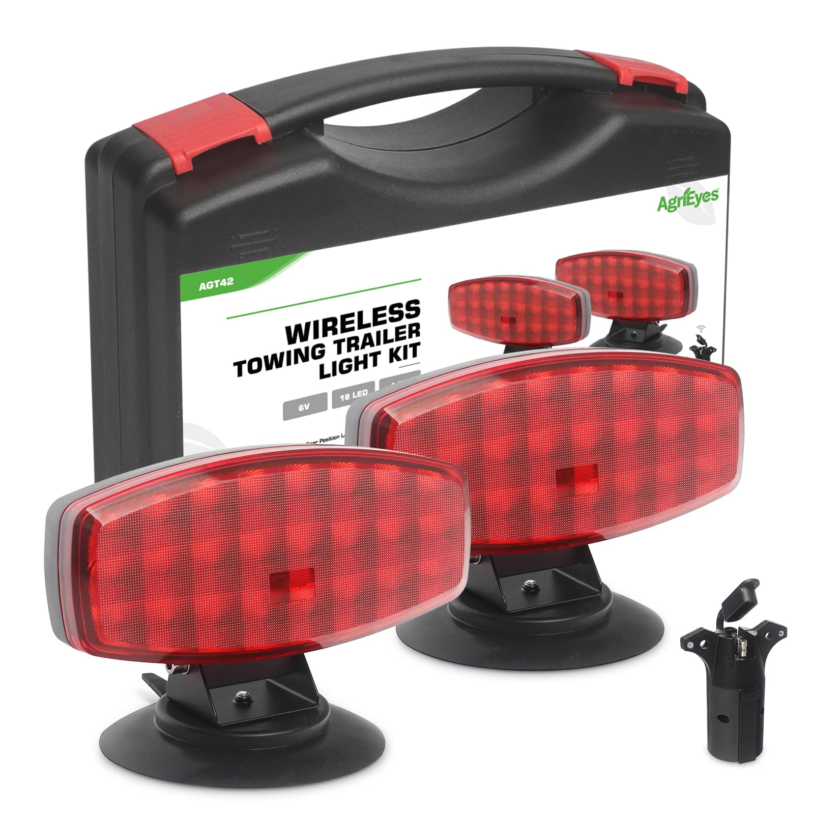 Agrieyes Wireless Trailer Lights STF9 with Adjustable Bracket, Battery ...