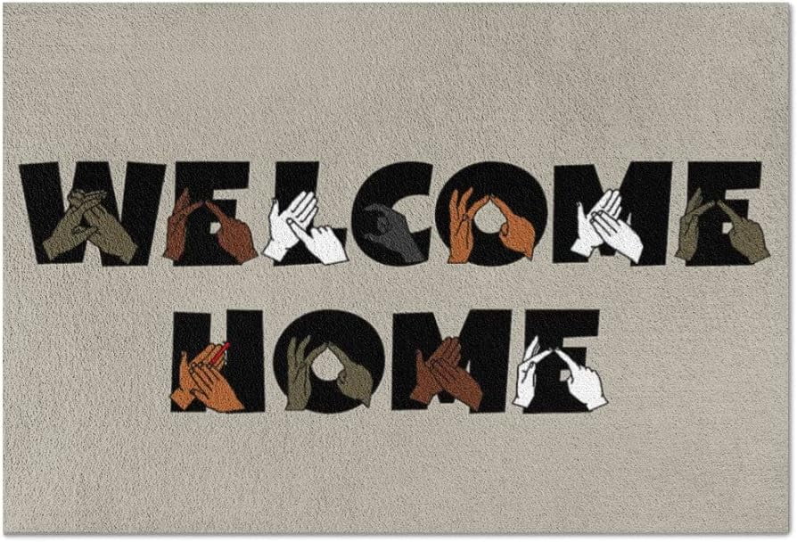 Agriism Sign Language Welcome Home Doormat,Hand Sign Language Home ...