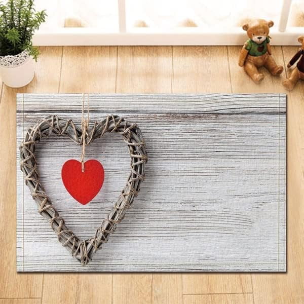 Agriism Valentine's Day Heart Shaped Straw On Wooden Plank Background ...