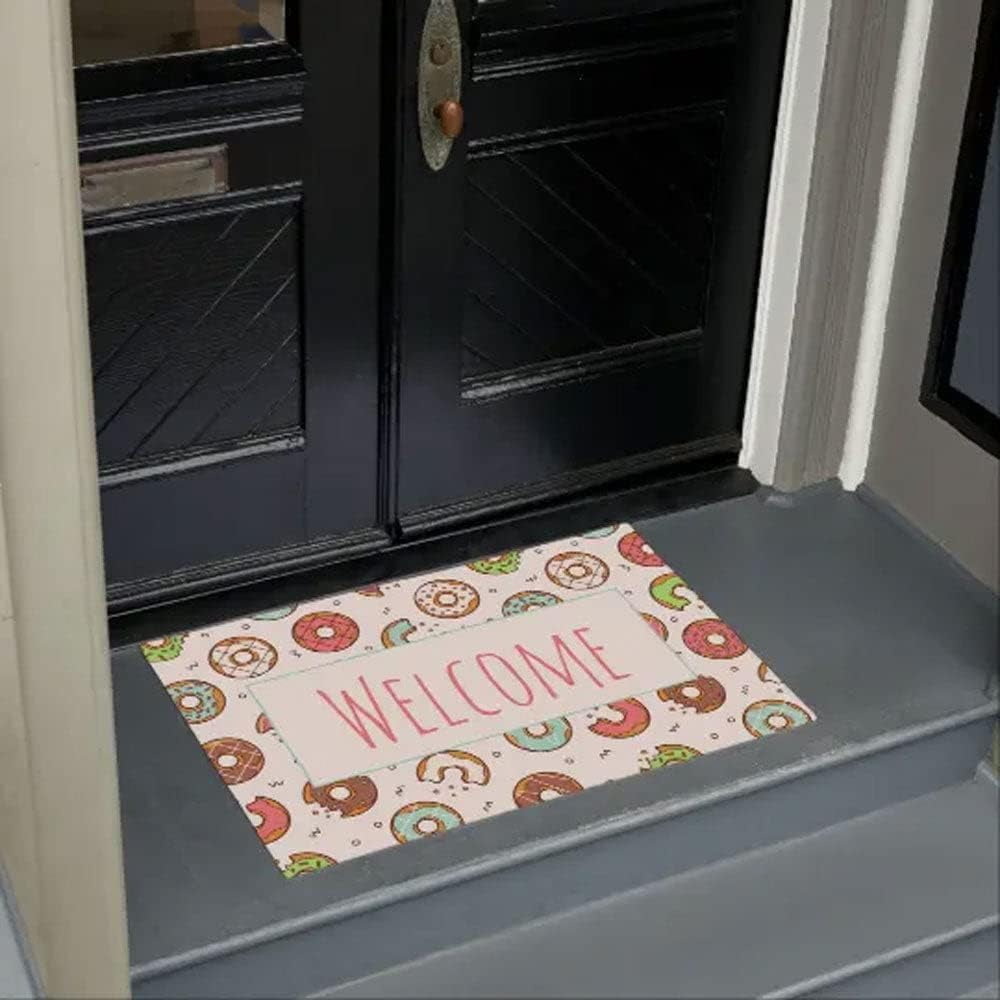 Agriism Welcome Donut Pattern Cute Colorful Doormat,Donut Lovers Home ...