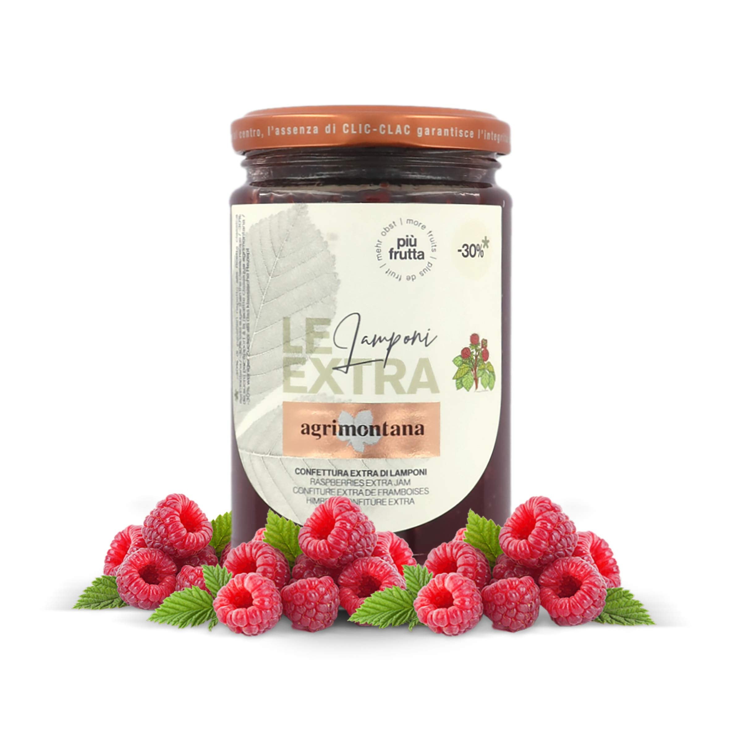 Agrimontana Raspberries Extra Jam, Le Extra Line, 330 Grams / 11.64 ...