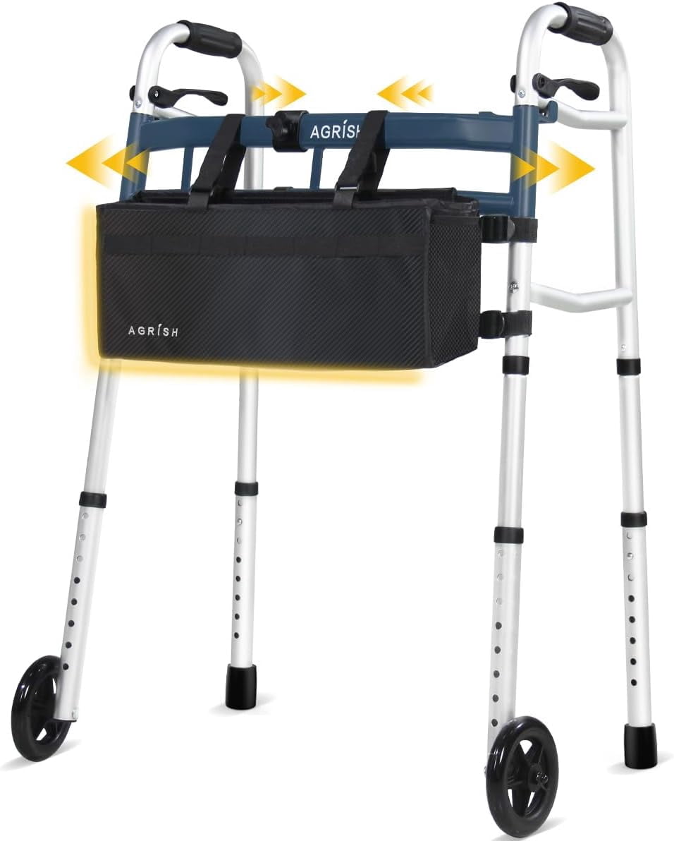 Agrish, Folding Narrow Walker, Adjustable Width & Height - Walmart.com