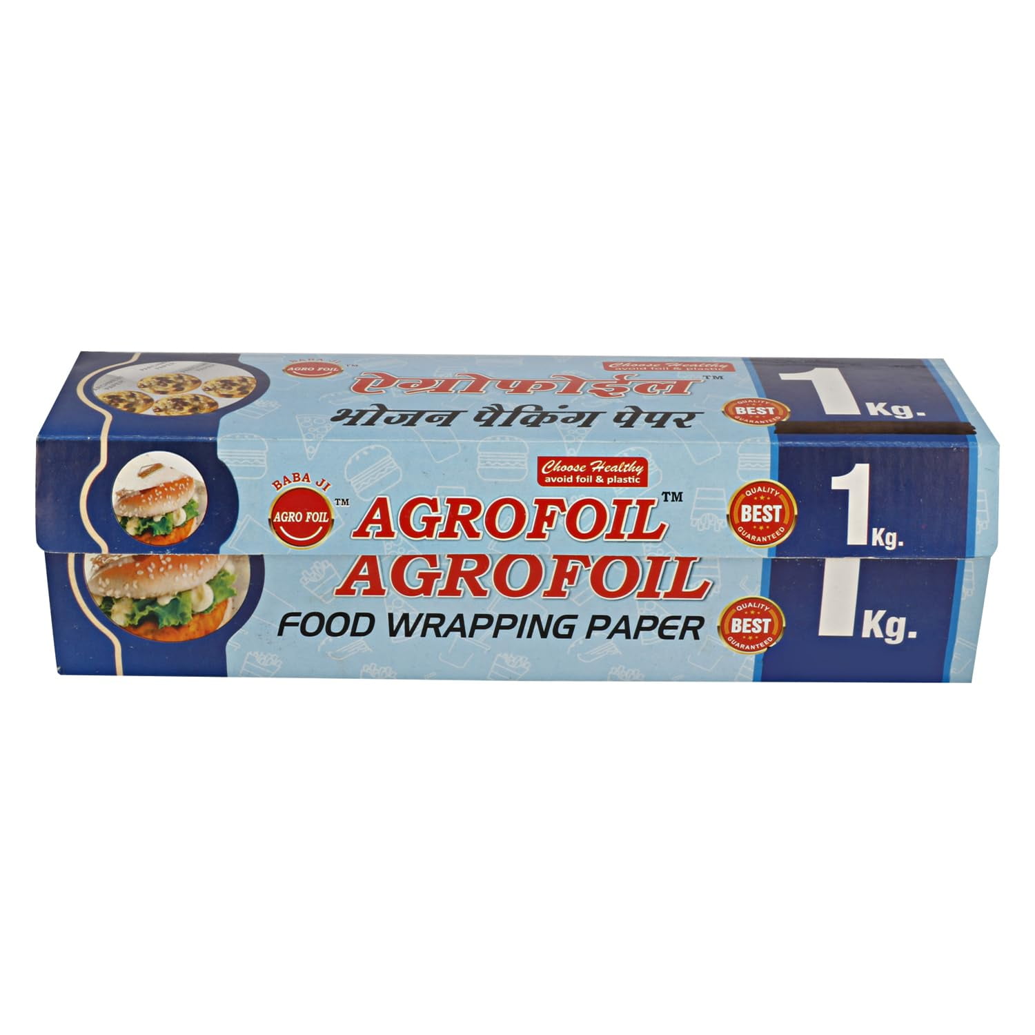 Agro Foil Aluminium Foil for Food Packing 1kg Pack of 1 Paper Roll for Kitchen Food Wrap Foil ...