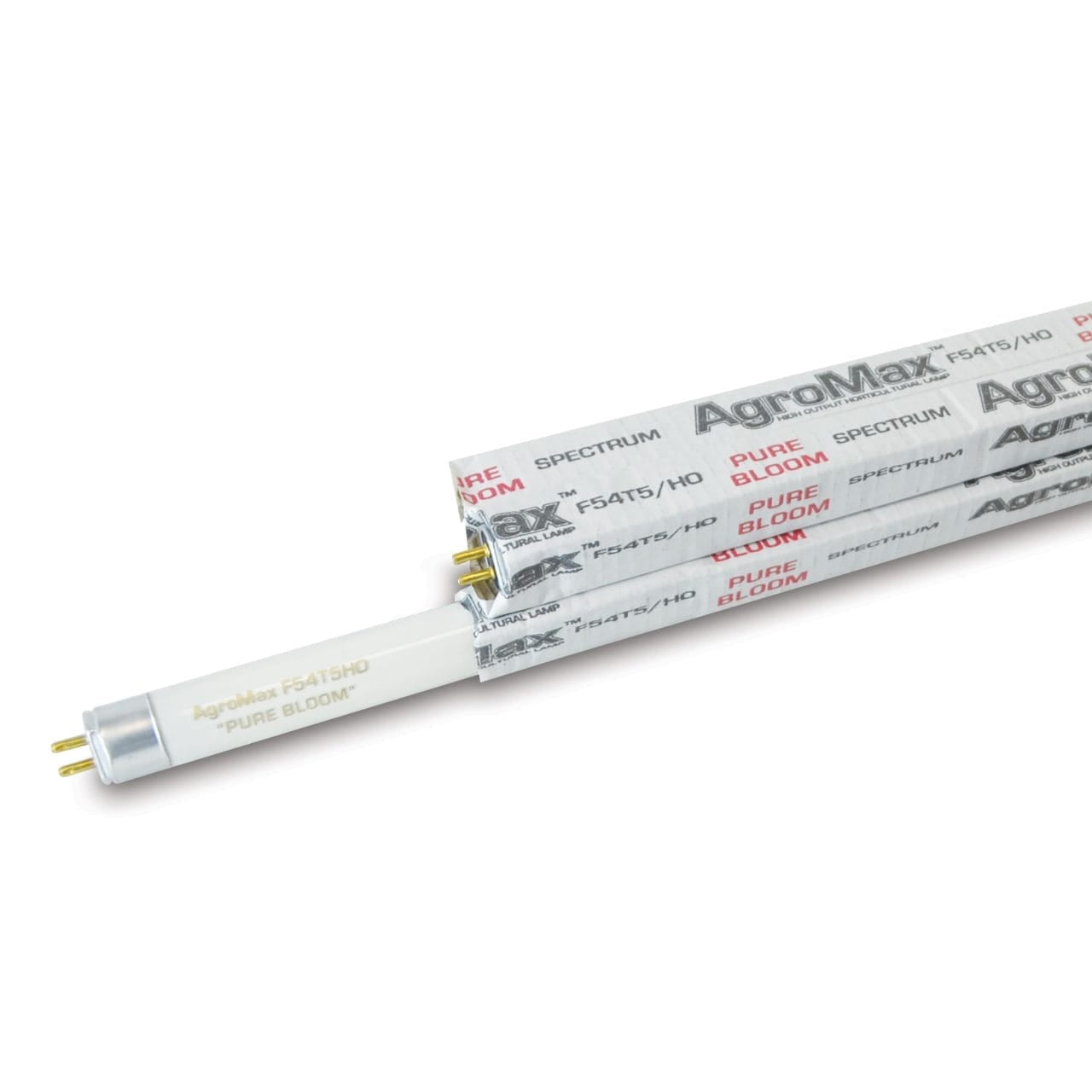 AgroMax 4-Pack 4 Foot (45.75") Pure Bloom T5 Fluorescent Grow Light Bulbs - (4) F54T5HO Bulbs ...