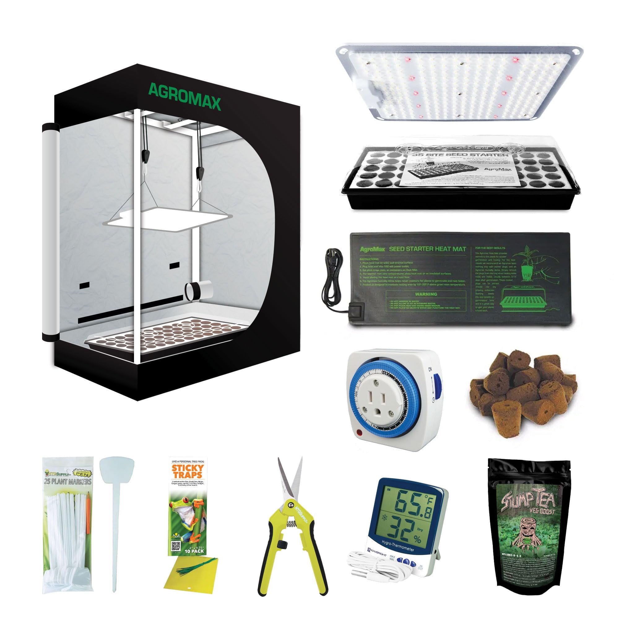 AgroMax Mini Propagation Indoor Grow Tent Kit, Complete with GrowBright ...