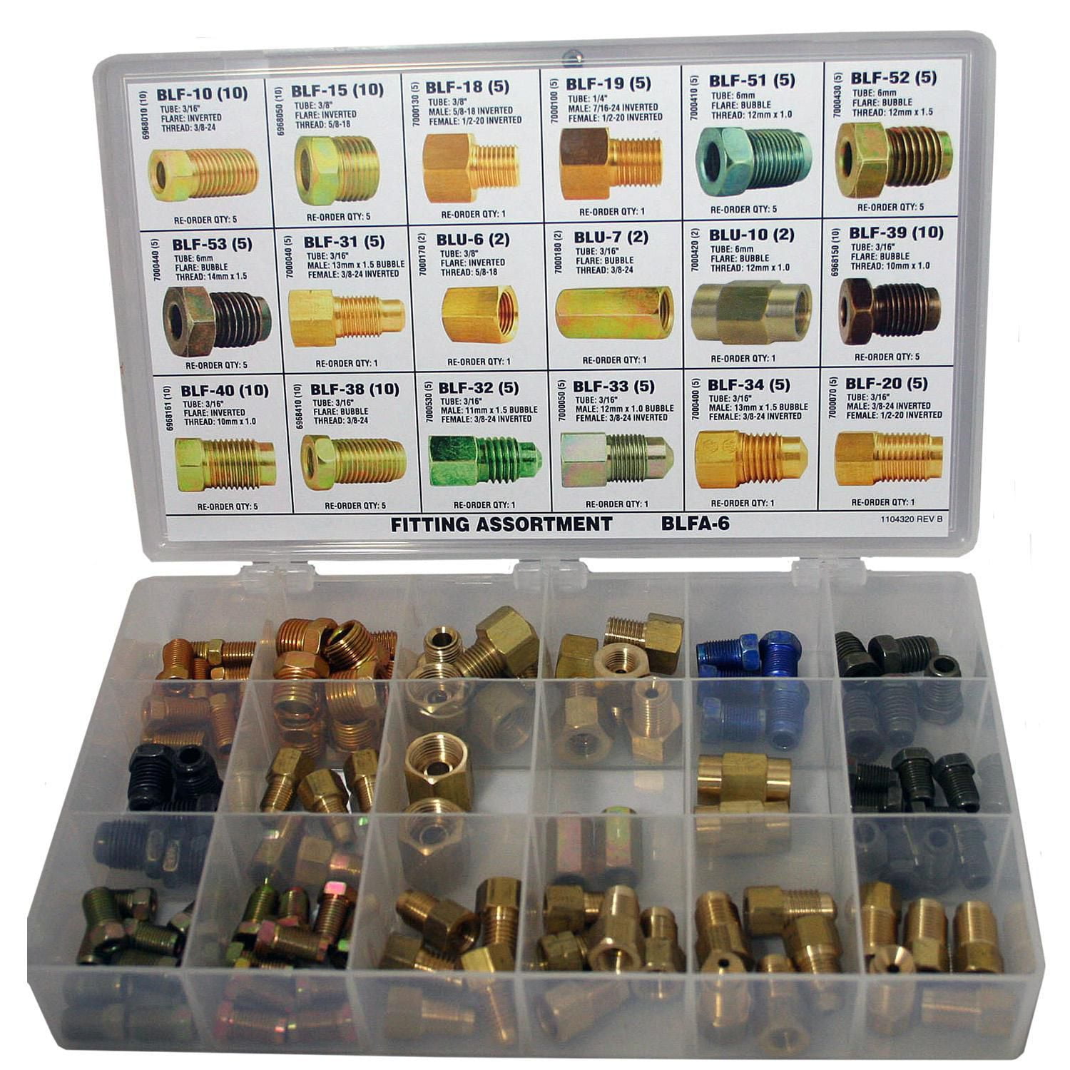 Ags Company BLFA-6 Tube Nut, Union, Adapter Fitting Assortment, 18 Sku ...