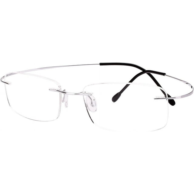 Agstum Flexible Optical Hingeless Gold Eyeglasses Titanium Rimless Glasses Frames for Men Women ...