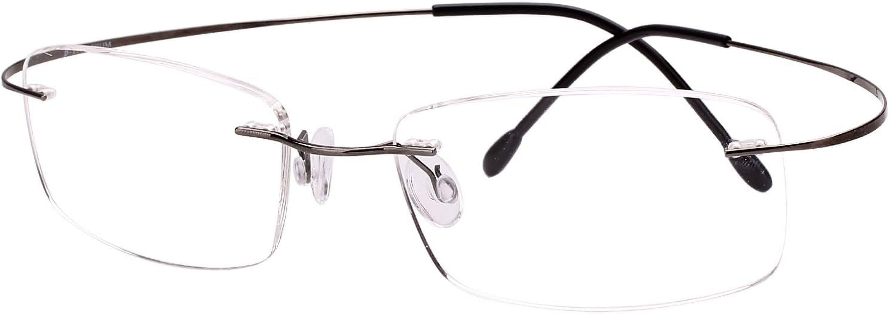 Agstum Flexible Optical Hingeless Gold Eyeglasses Titanium Rimless ...