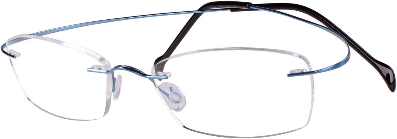 Agstum Flexible Optical Hingeless Gold Eyeglasses Titanium Rimless ...