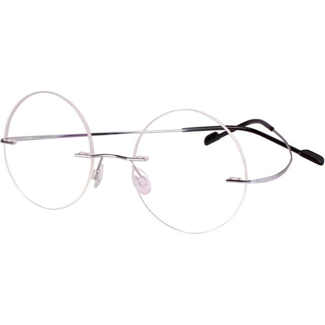 Agstum Memory Titanium Round Optical Eyeglasses Rimless Flexible ...