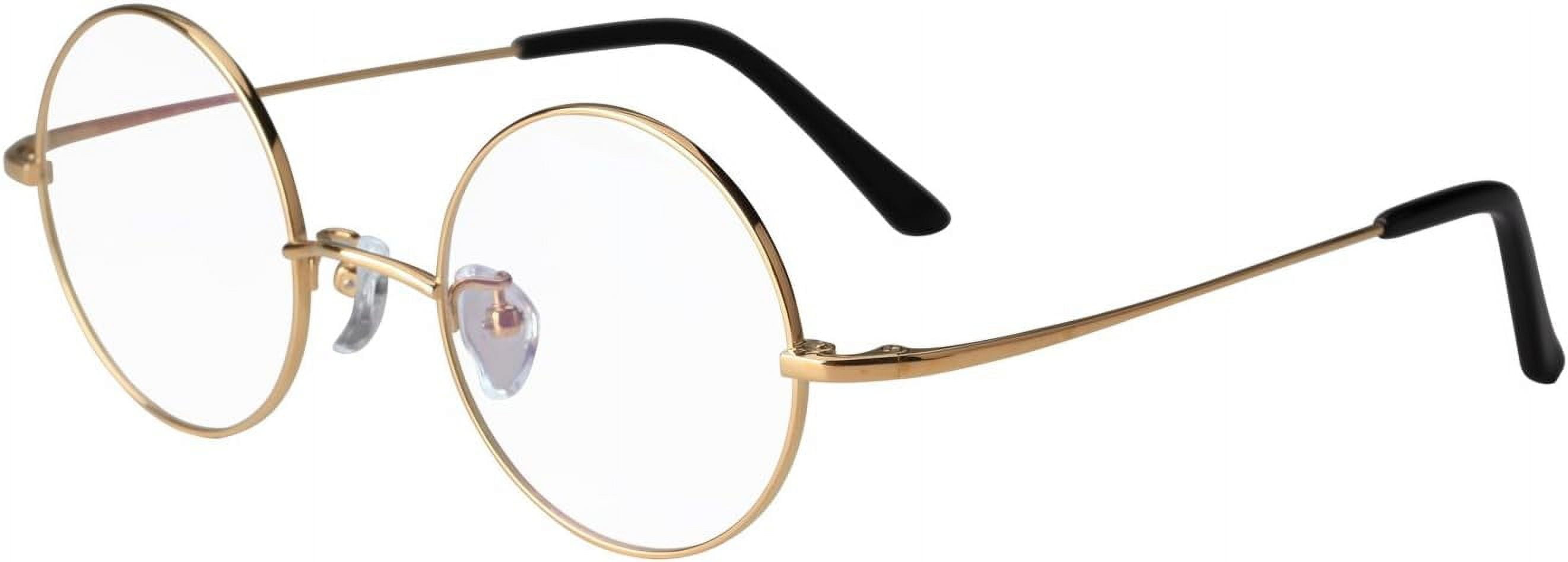 Agstum Pure Titanium Retro Round Gold Glasses Frame Optical Eyeglasses ...