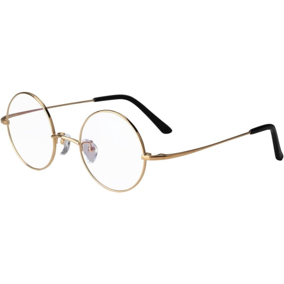 Agstum Pure Titanium Retro Round Gold Glasses Frame Optical Eyeglasses ...