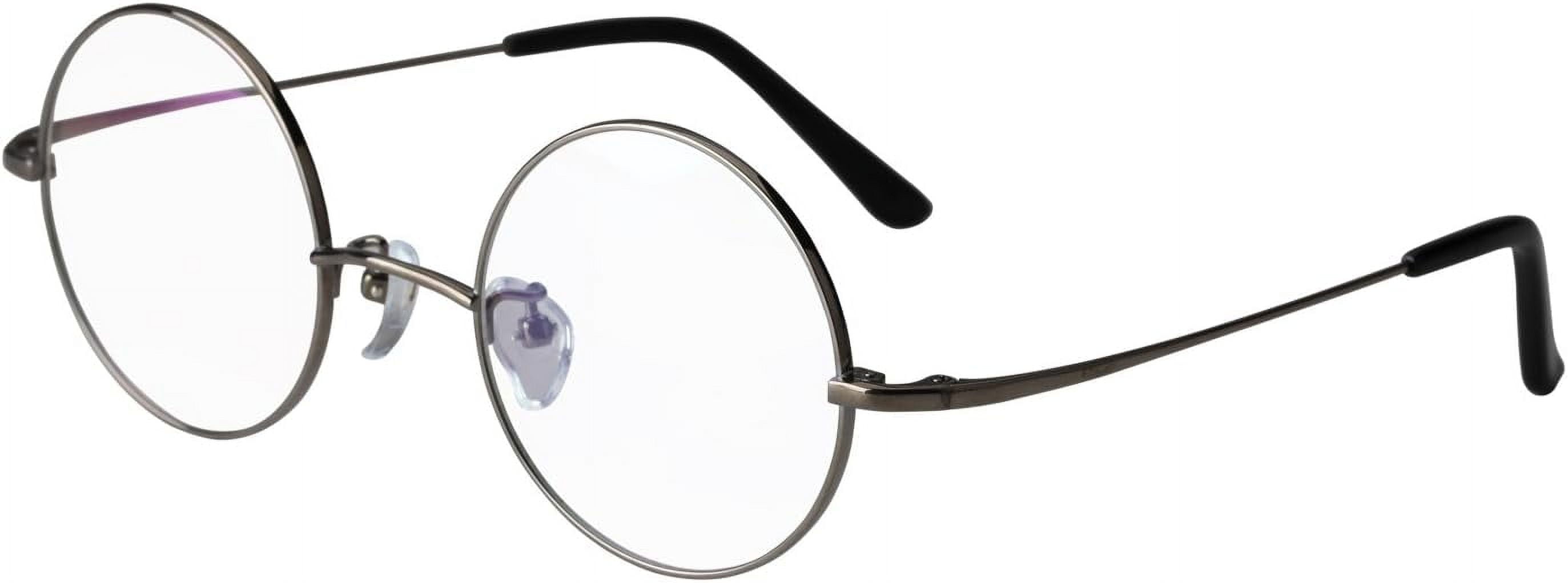 Agstum Pure Titanium Retro Round Grey Glasses Frame Optical Eyeglasses ...