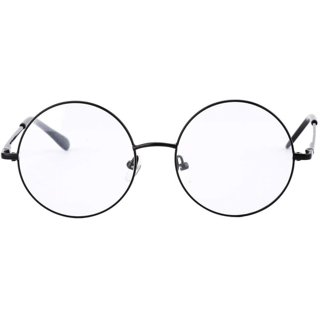 Agstum Retro Round Metal Non-Prescription Optical Eye Glasses Frame ...