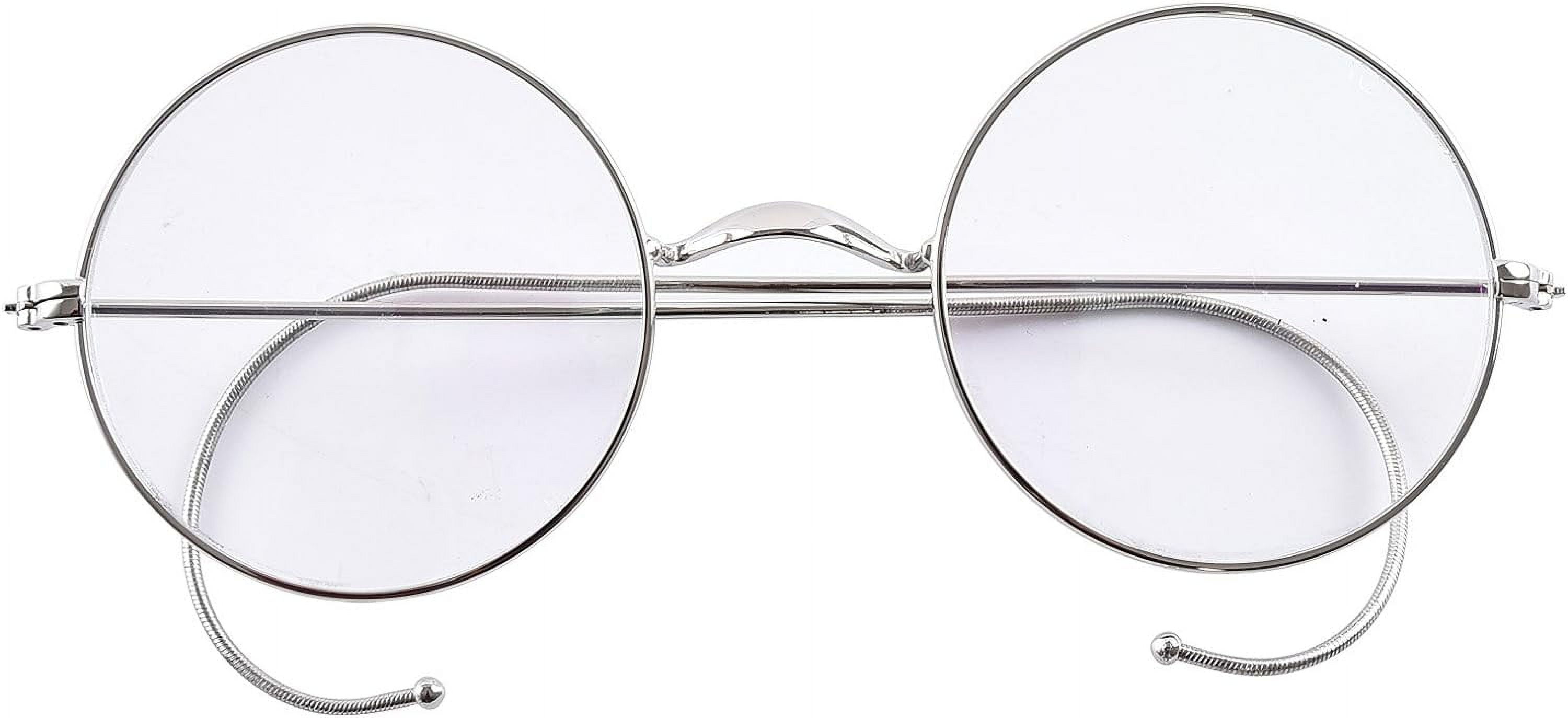 Agstum Retro Round Silver Wire Rim Eyeglasses Optical Glasses Frame ...