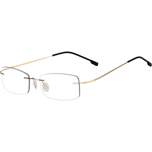 Agstum Titanium Alloy Flexible Hingeless Rimless Glasses Frame Optical ...